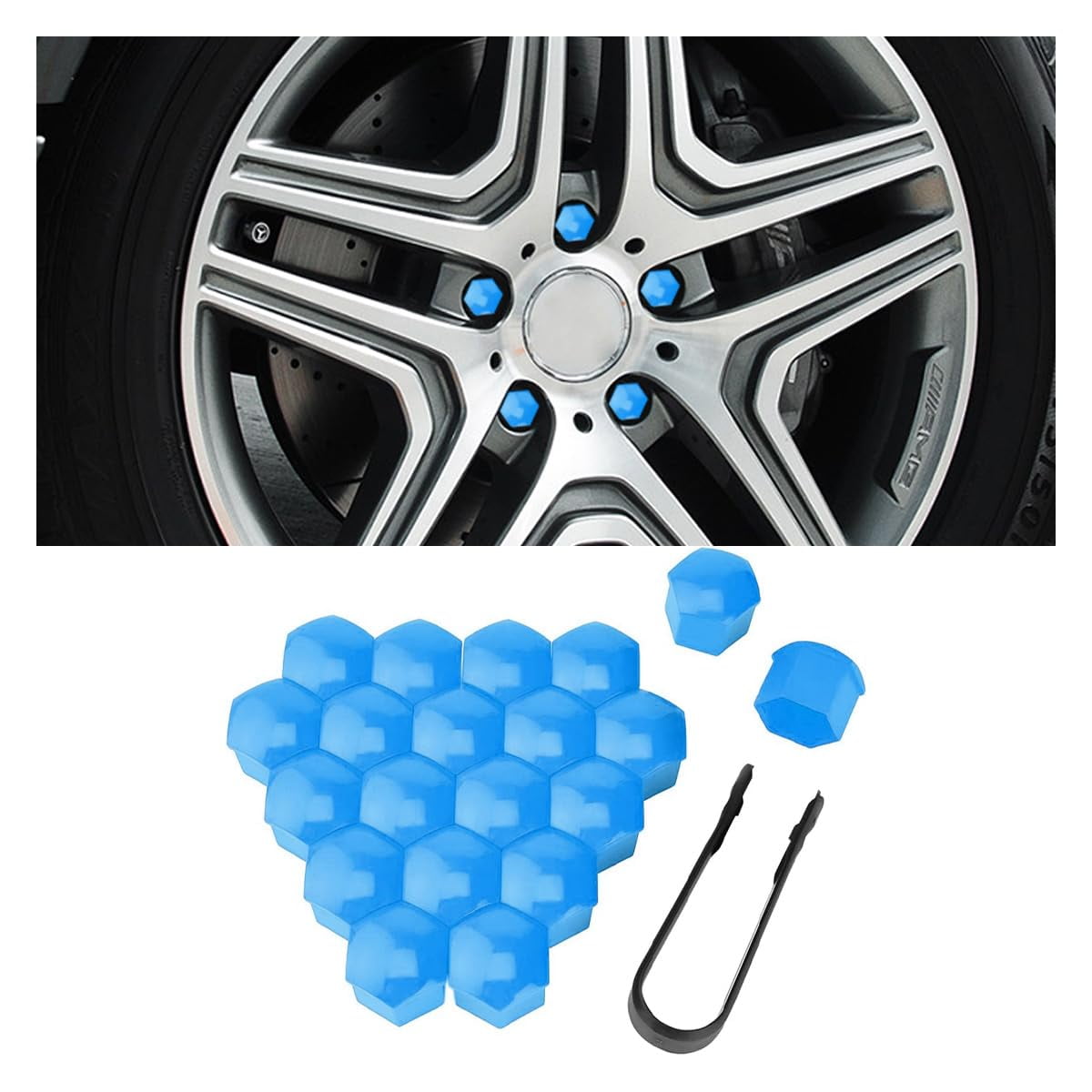 20PCS Universal Car Wheel Nut Caps, 19mm Hexagonal Plastic Lug Nut ...