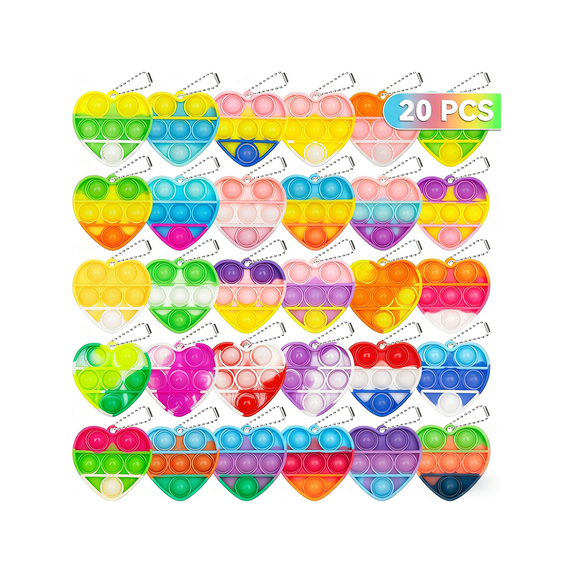 20PCS Valentine's Pop Fidget Toys, Pop Fidget Toys for Valentine's ...