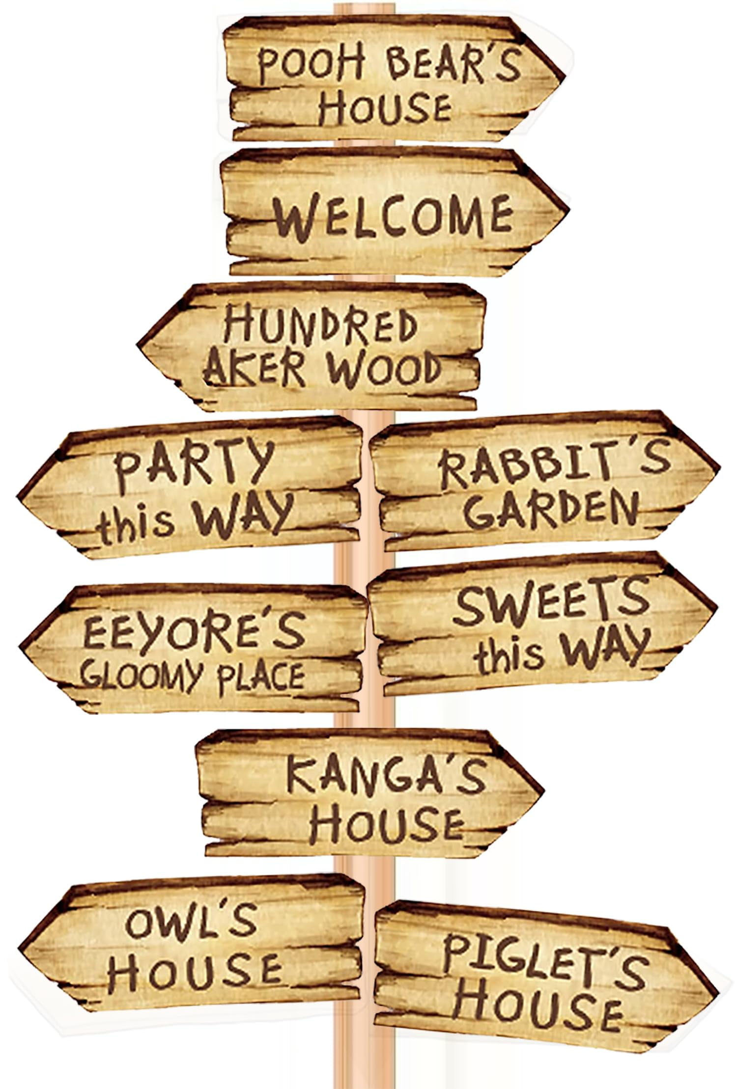 20PCS Winnie Arrow Signs Double-Side Directional Sign For Classic Pooh Baby Shower Decorations ...