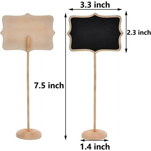 20PCS Wood Mini Chalkboard Sign and Replacement Stickers, Food Labels ...