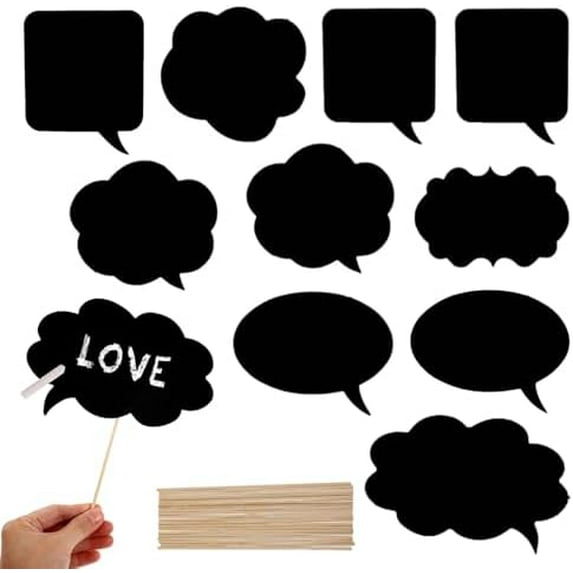 20PCS Writable Black Card Boards, Paper Chalkboard Photo Booth Props ...