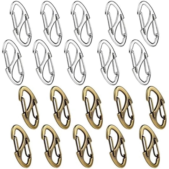 20PCS Zipper Clips Anti Theft, S Mini Carabiner Zipper Lock Set with ...