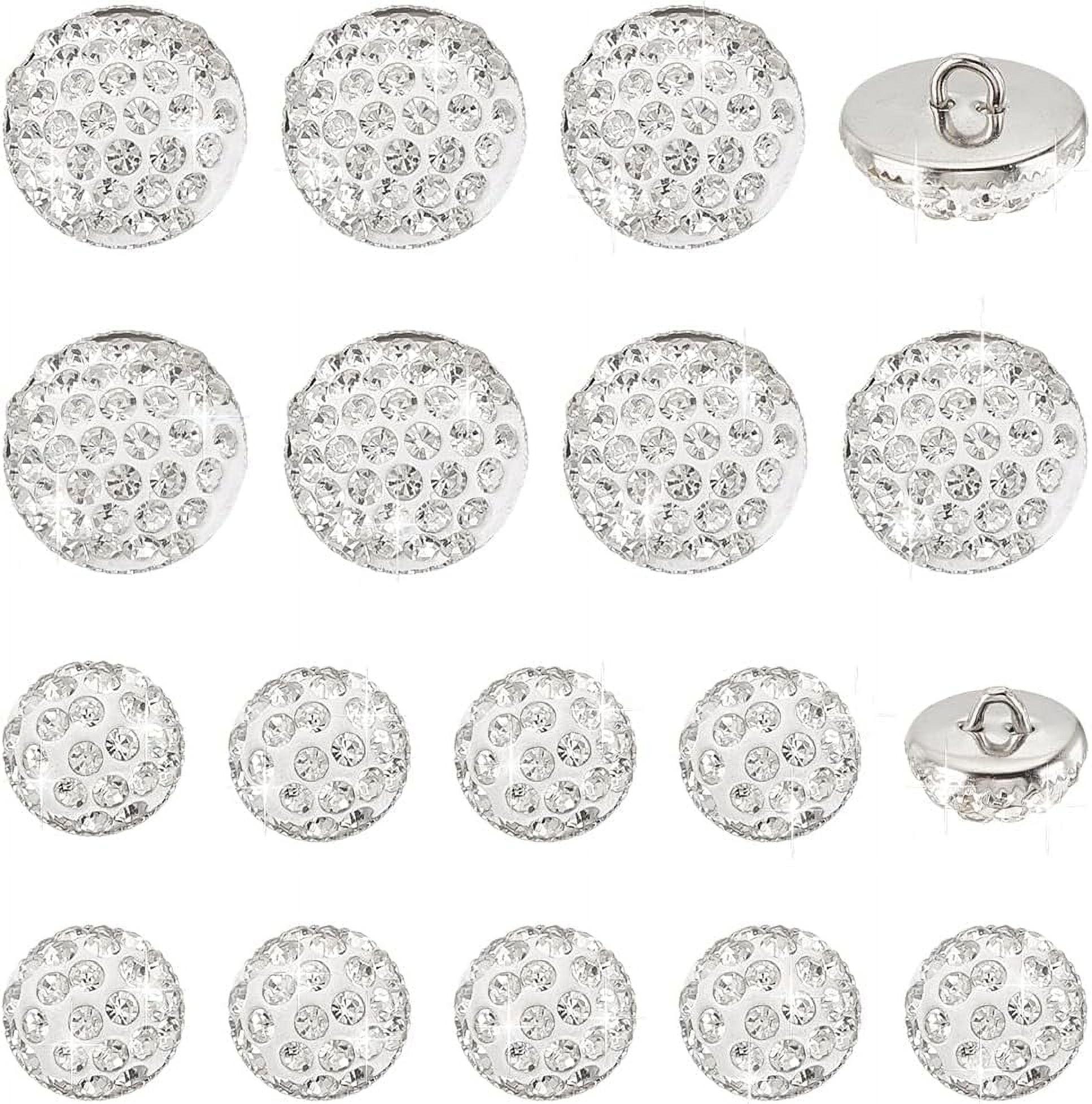 20PCs 2 Styles Polymer Clay Rhinestone Shank Buttons with Aluminum ...