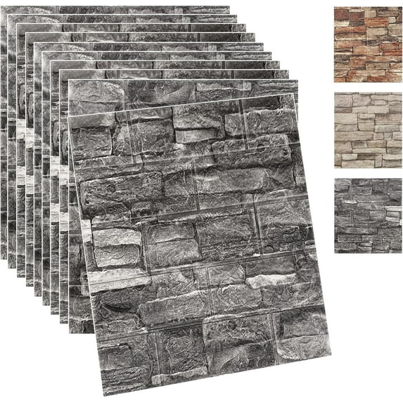 20PSC Wall Panels Peel and Stick Faux Brick Wall Panels Self-Adhesive ...