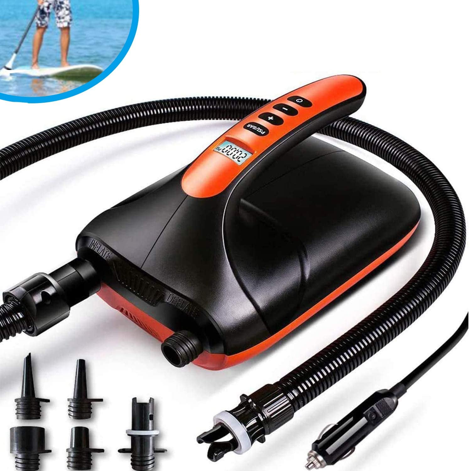 20PSI High Pressure SUP Electric Air Pump,Dual Stage Inflation Paddle ...