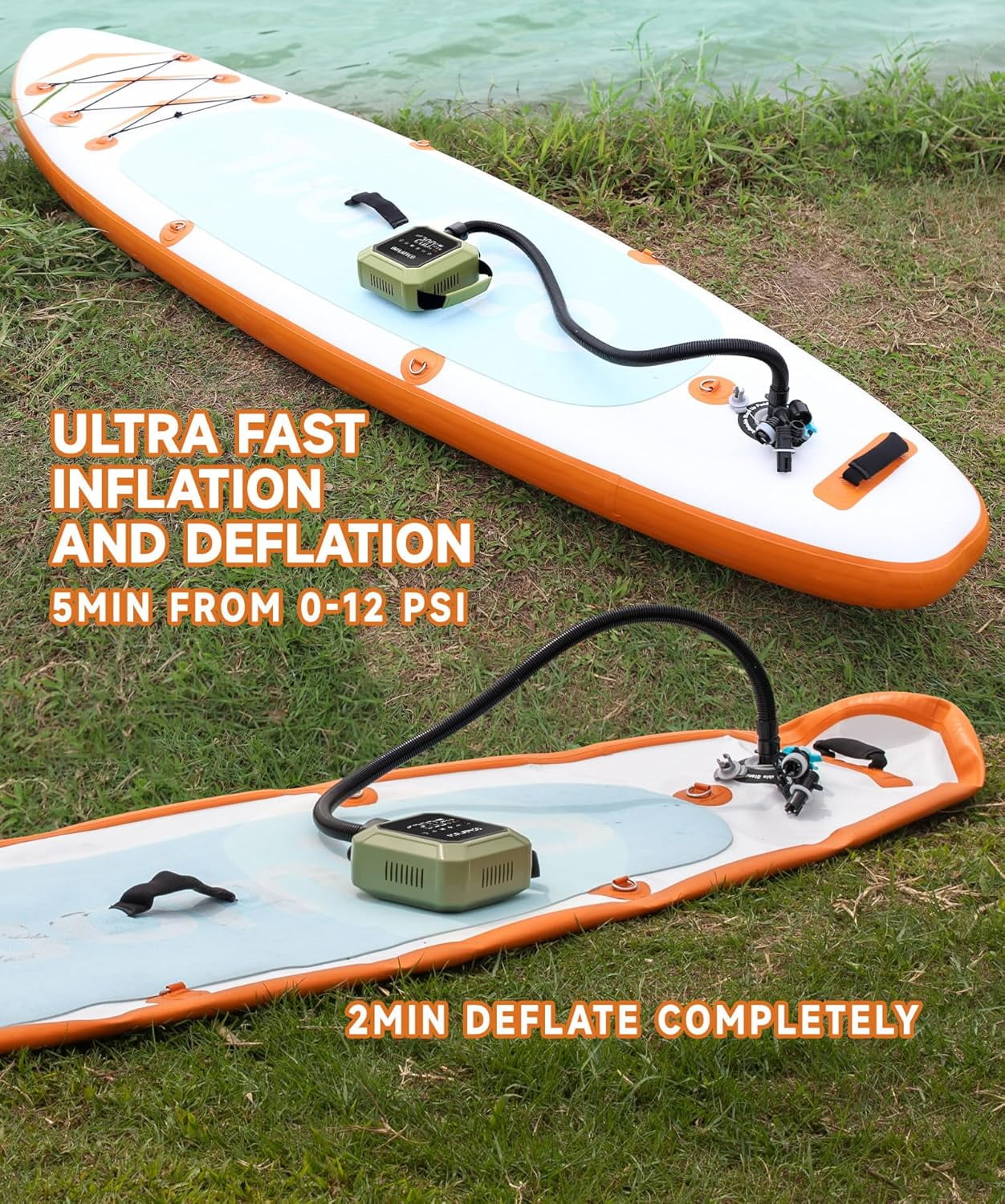 20PSI Paddle Board Pump Electric Portable Sup Air Pump 74WH ...