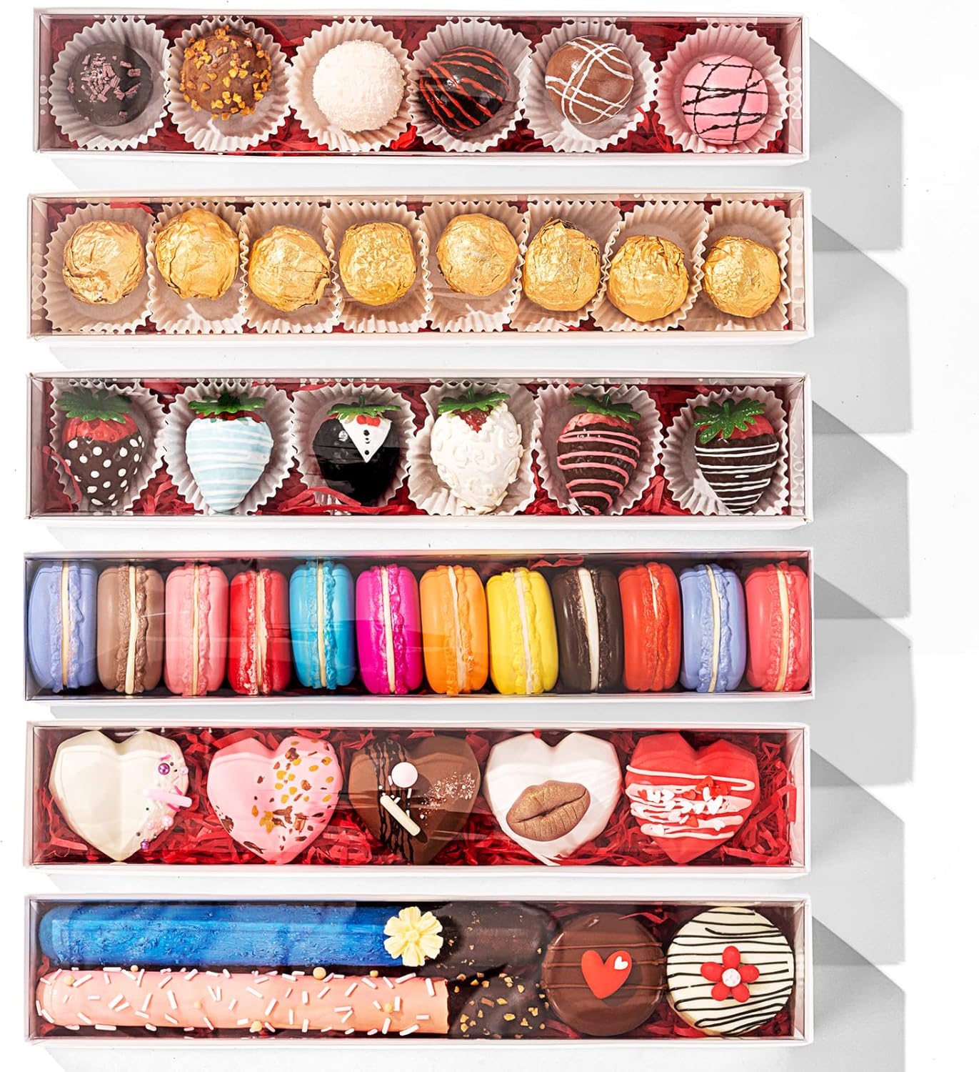 20Pack 12x2.25x2 Inches Chocolate Covered Strawberries Boxes for 6 ...