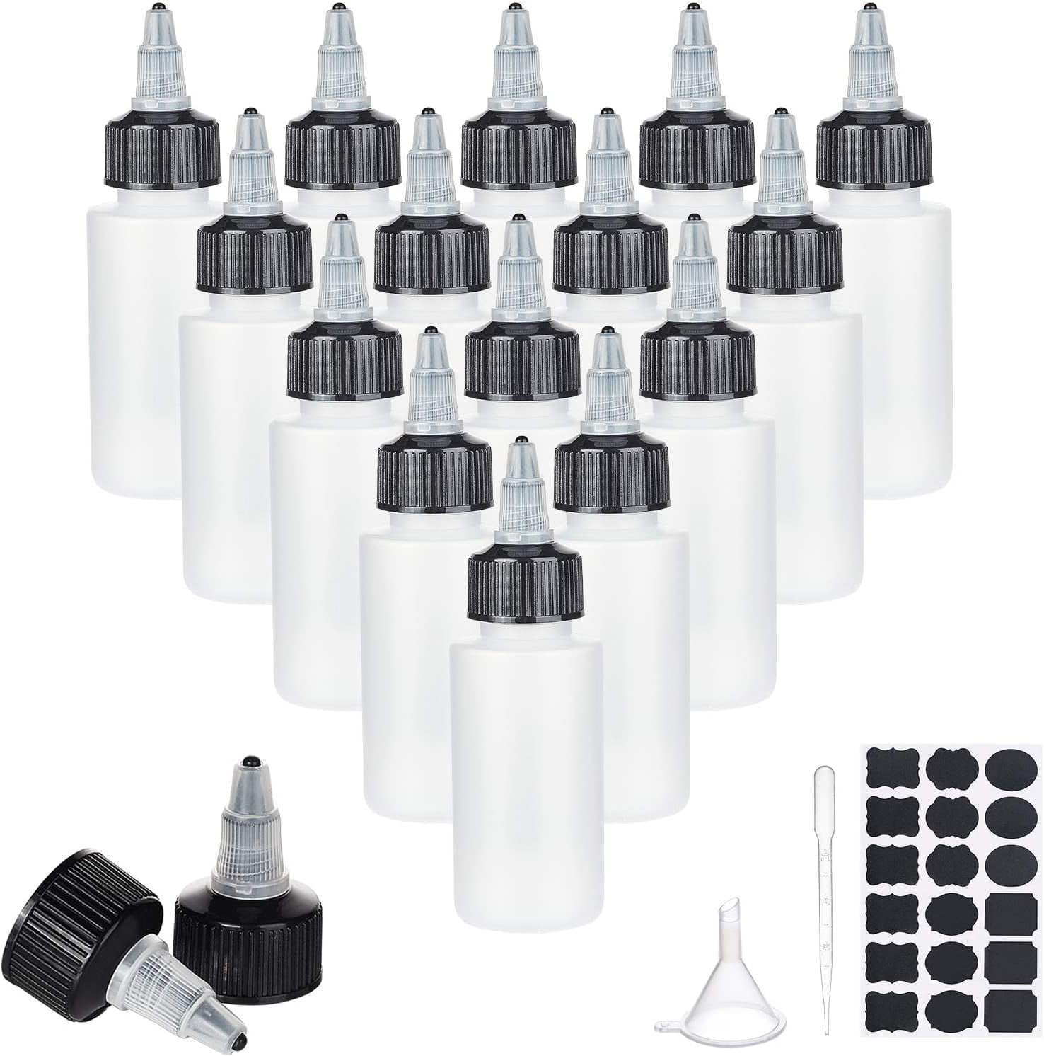 20Pack 2oz Squeeze Bottle Plastic Empty Dispensing Bottle with Twist ...