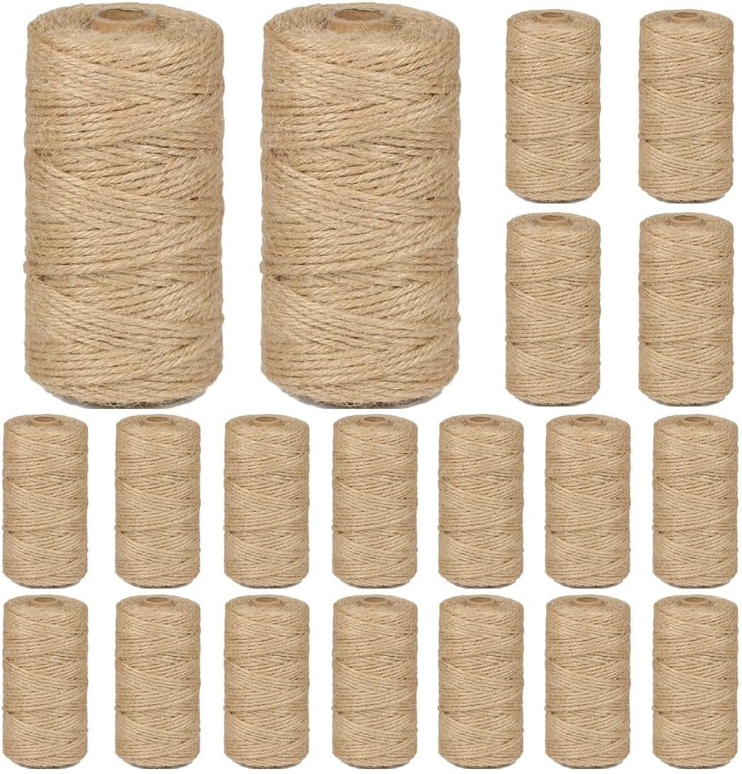 20Pack 3mm Natural Jute Twine String 6560 Feet Long Twine String for ...