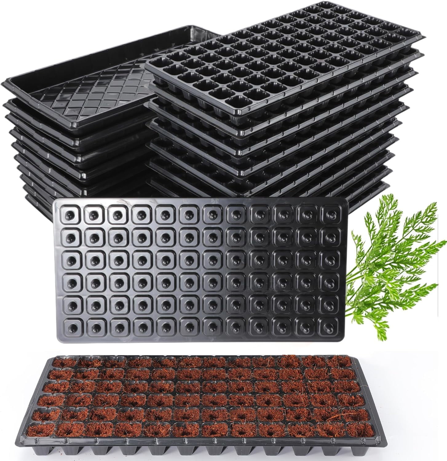 (20Pack) 72-Cell Seed Starter Trays with , 10 Pack Nursery Starting ...
