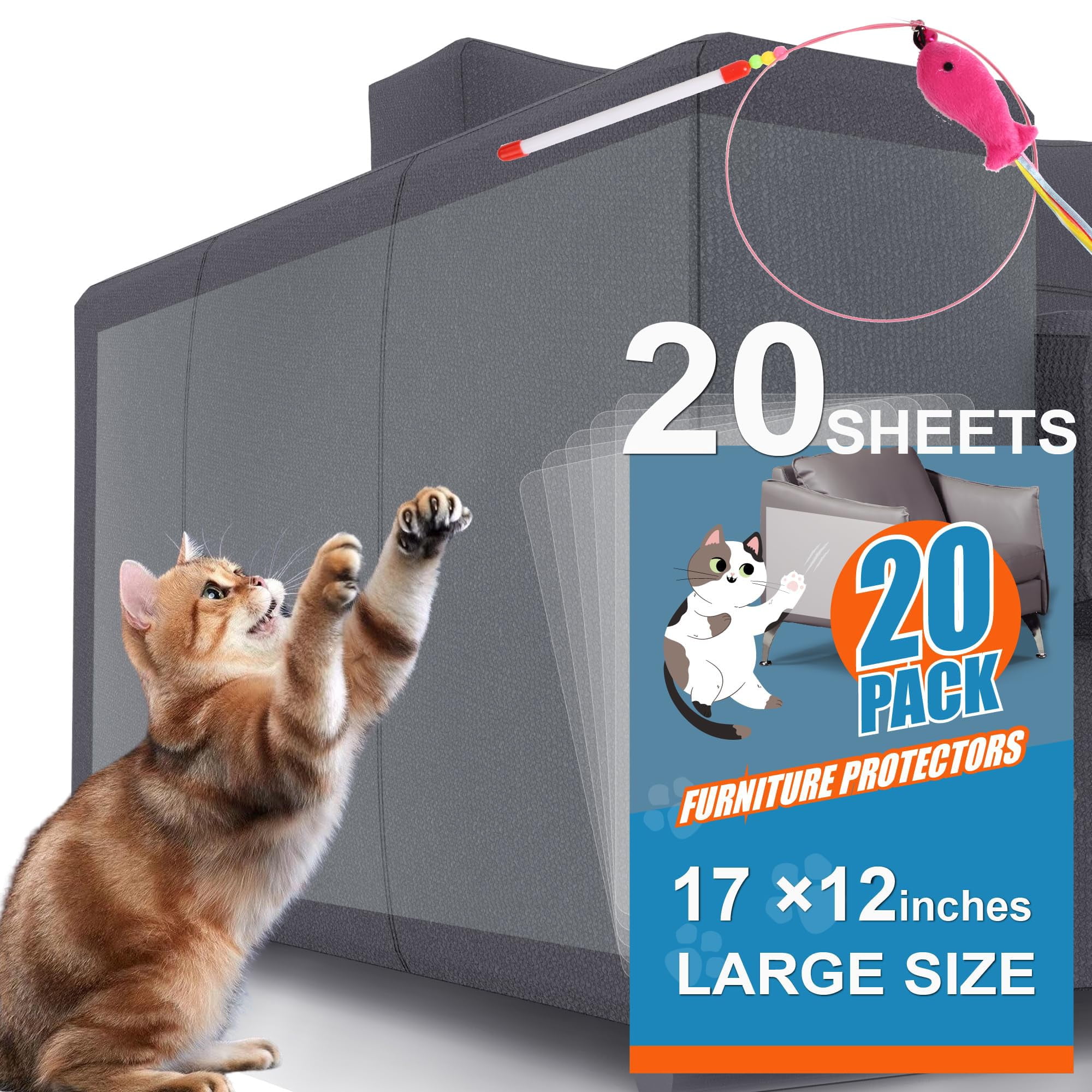 20Pack Cat Scratch Furniture Couch Protector - Large Size Sofa ...