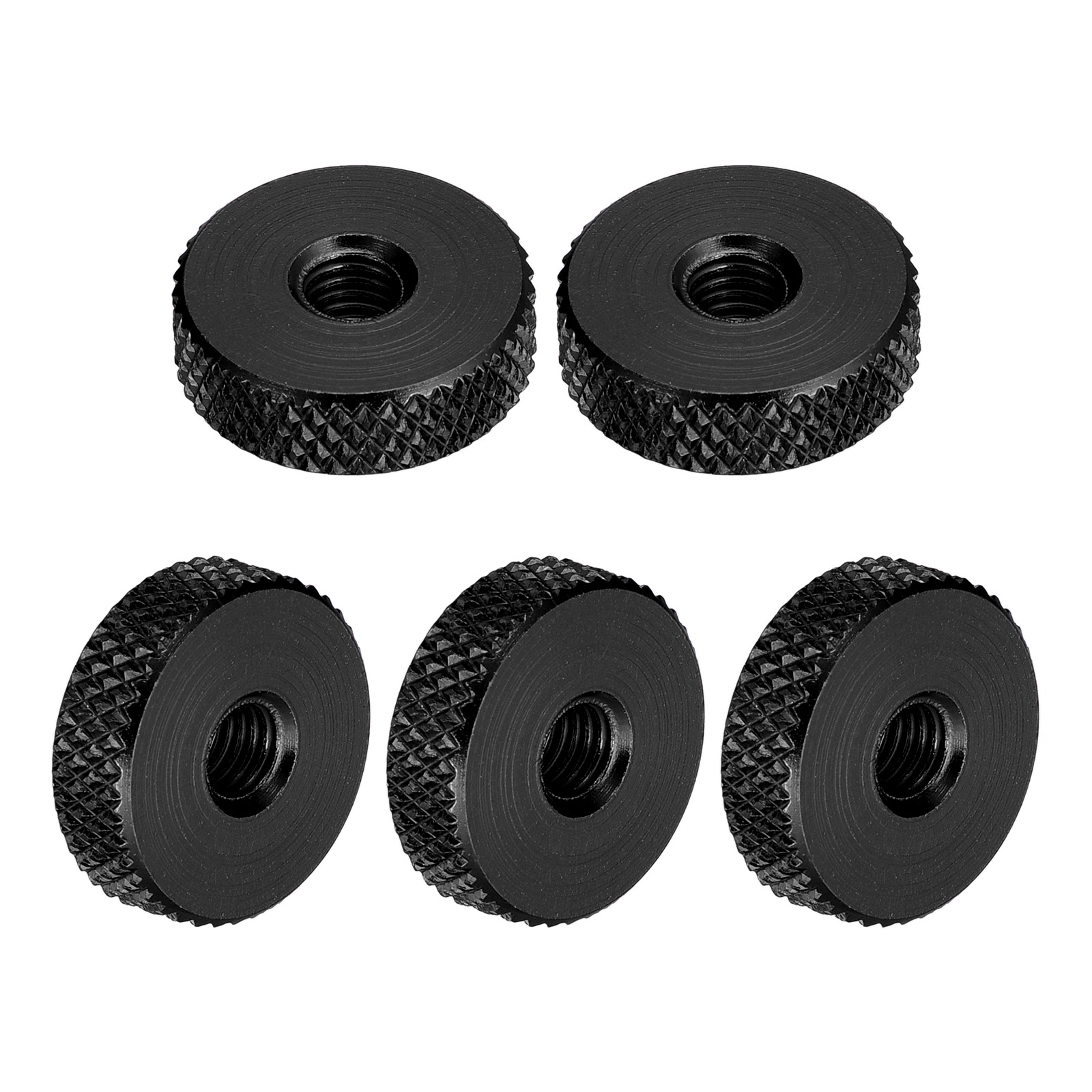 20Pack Flat Knurled Thumb Nuts, M5x16x5xmm Pass Hole Nut, Aluminum ...