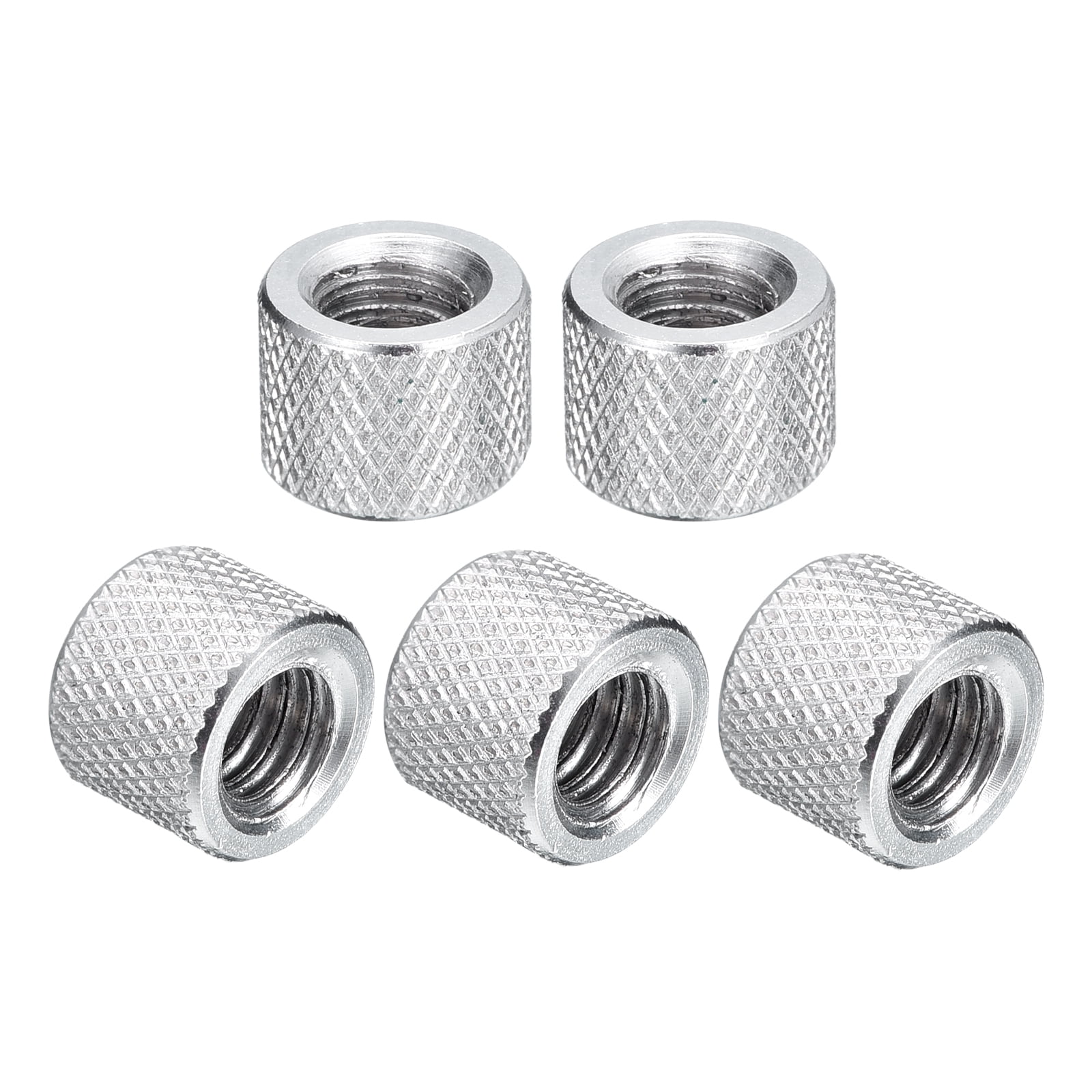 10Pcs Knurled Thumb Nut, 1/4"-20x10mm Pass Hole Nut Aluminum Alloy ...