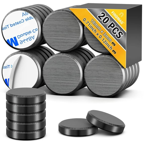 20Pack Magnets for Crafts with Adhesive Backing, Round Disc Magnets ...
