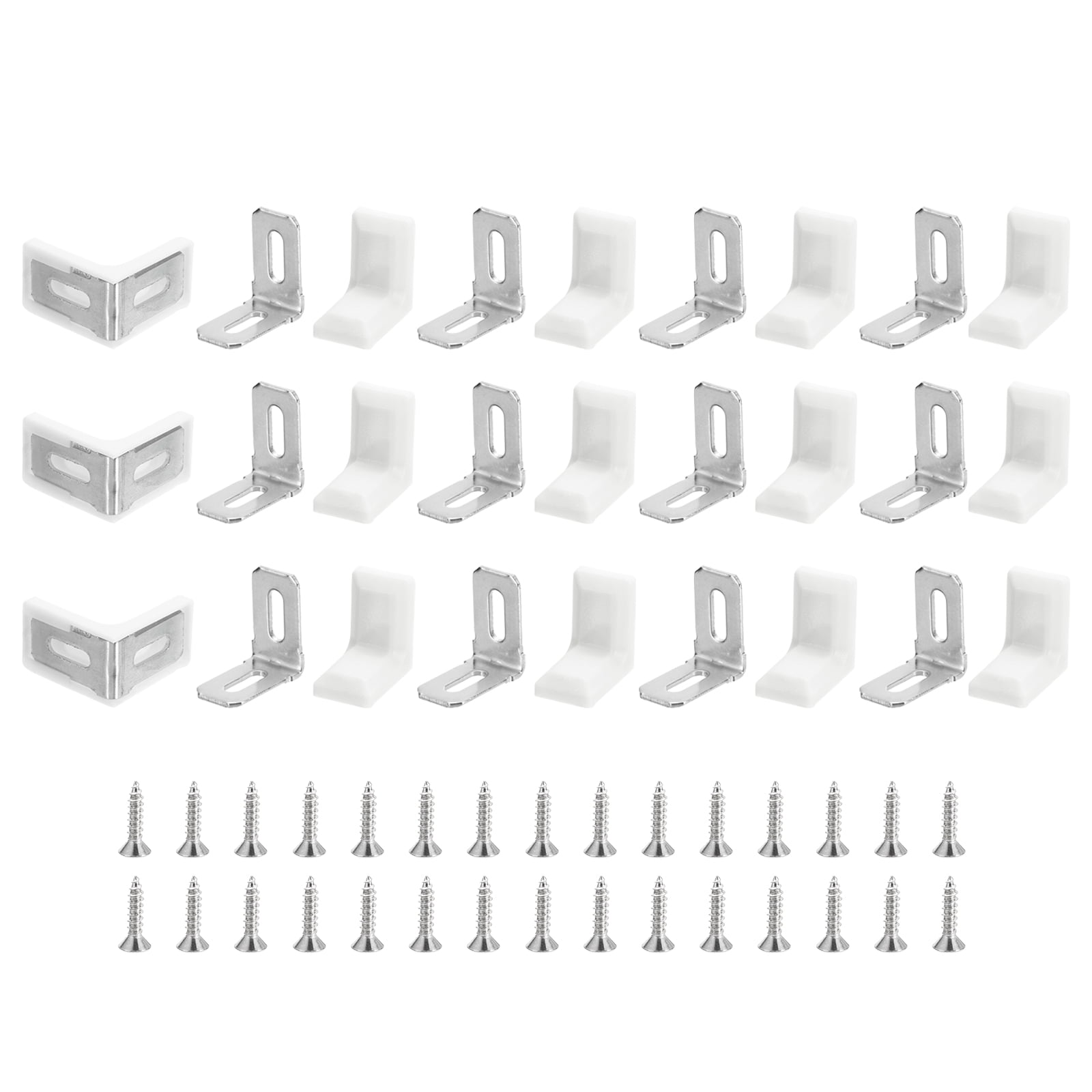 20Pack Metal Plastic L Shaped Angle Bracket, 28x28x17mm Shelf Corner ...