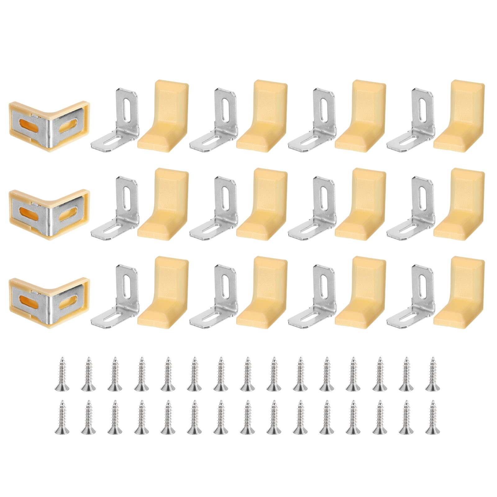 20Pack Metal Plastic L Shaped Angle Bracket, 28x28x17mm Shelf Corner ...