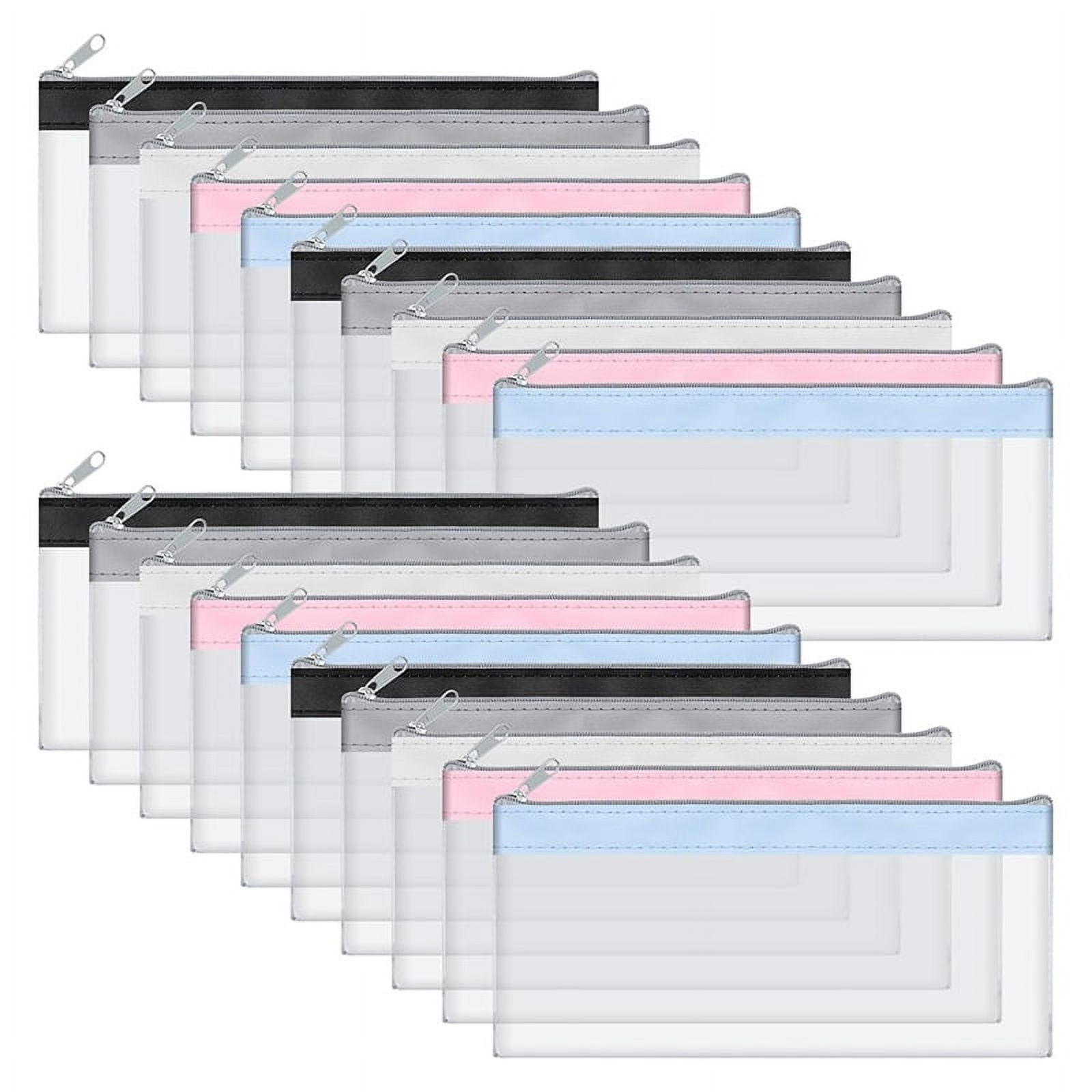 20Pack Money Bags with Zipper for Cash Clear Cash Envelopes Small Money ...