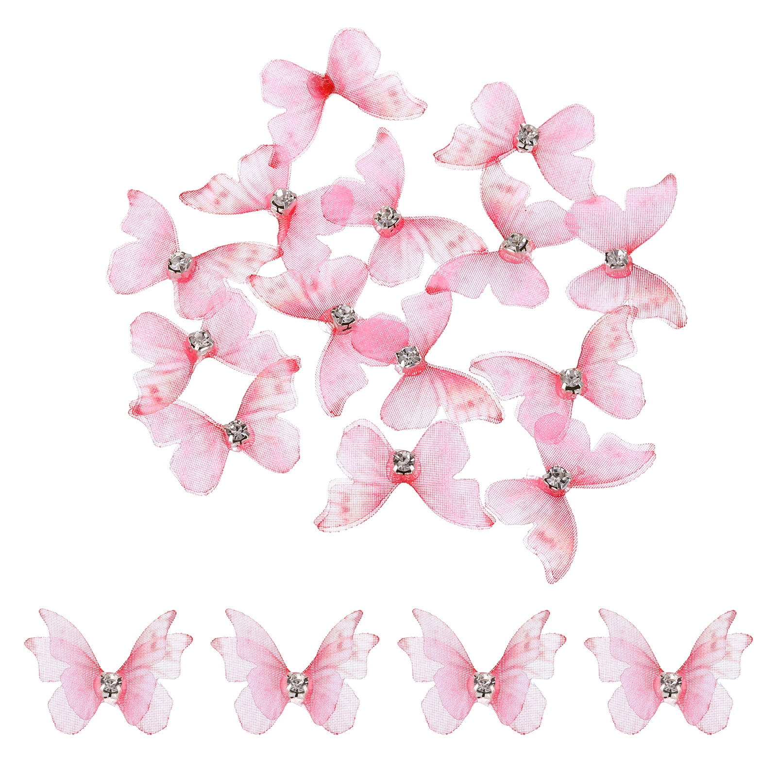 20Pack Sheer Mesh Butterfly Appliques, 20mm Butterflies Patch, Deep ...