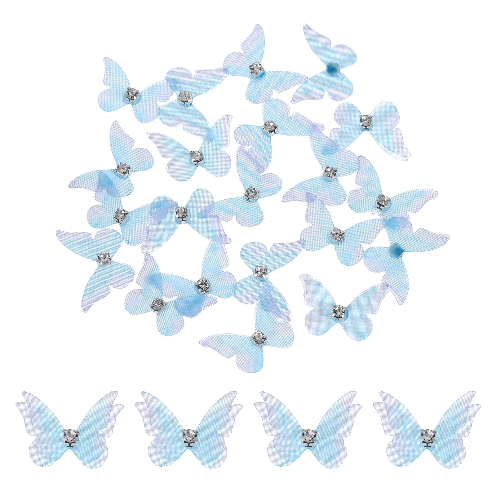 20Pack Sheer Mesh Butterfly Appliques, 20mm Butterflies Patch, Light ...