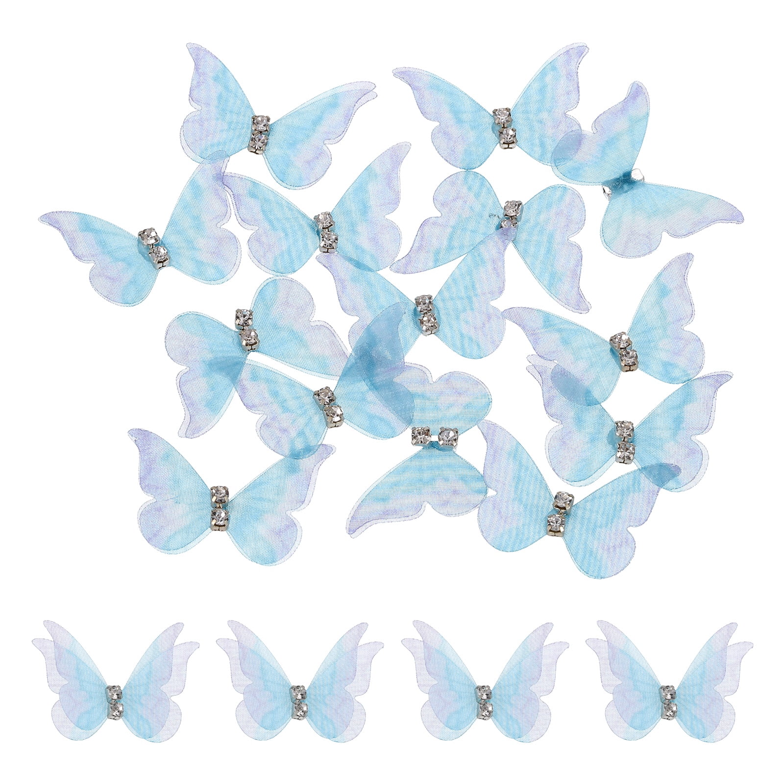 20Pack Sheer Mesh Butterfly Appliques, 30mm Butterflies Patch, Light ...