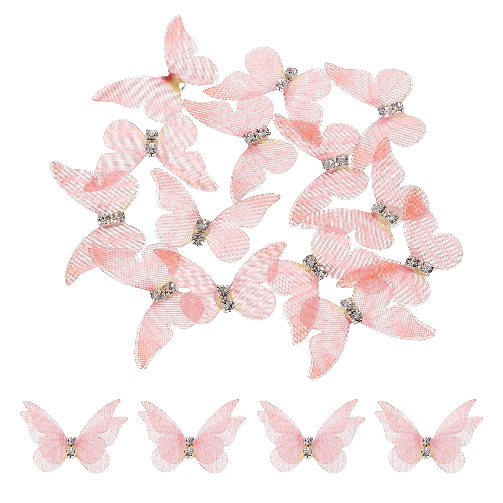 20Pack Sheer Mesh Butterfly Appliques, 30mm Butterflies Patch, Pink ...