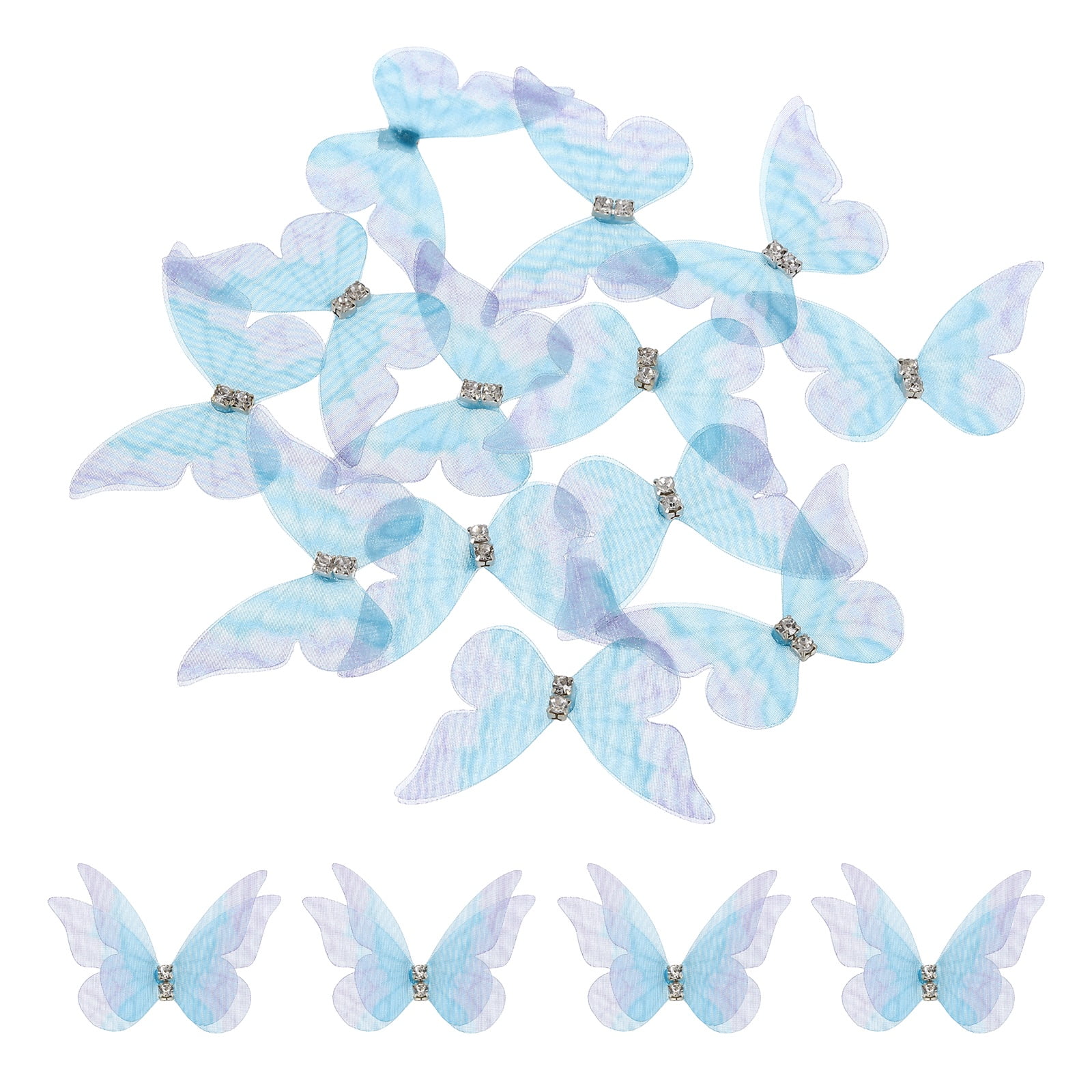 20Pack Sheer Mesh Butterfly Appliques, 40mm Butterflies Patch, Light ...