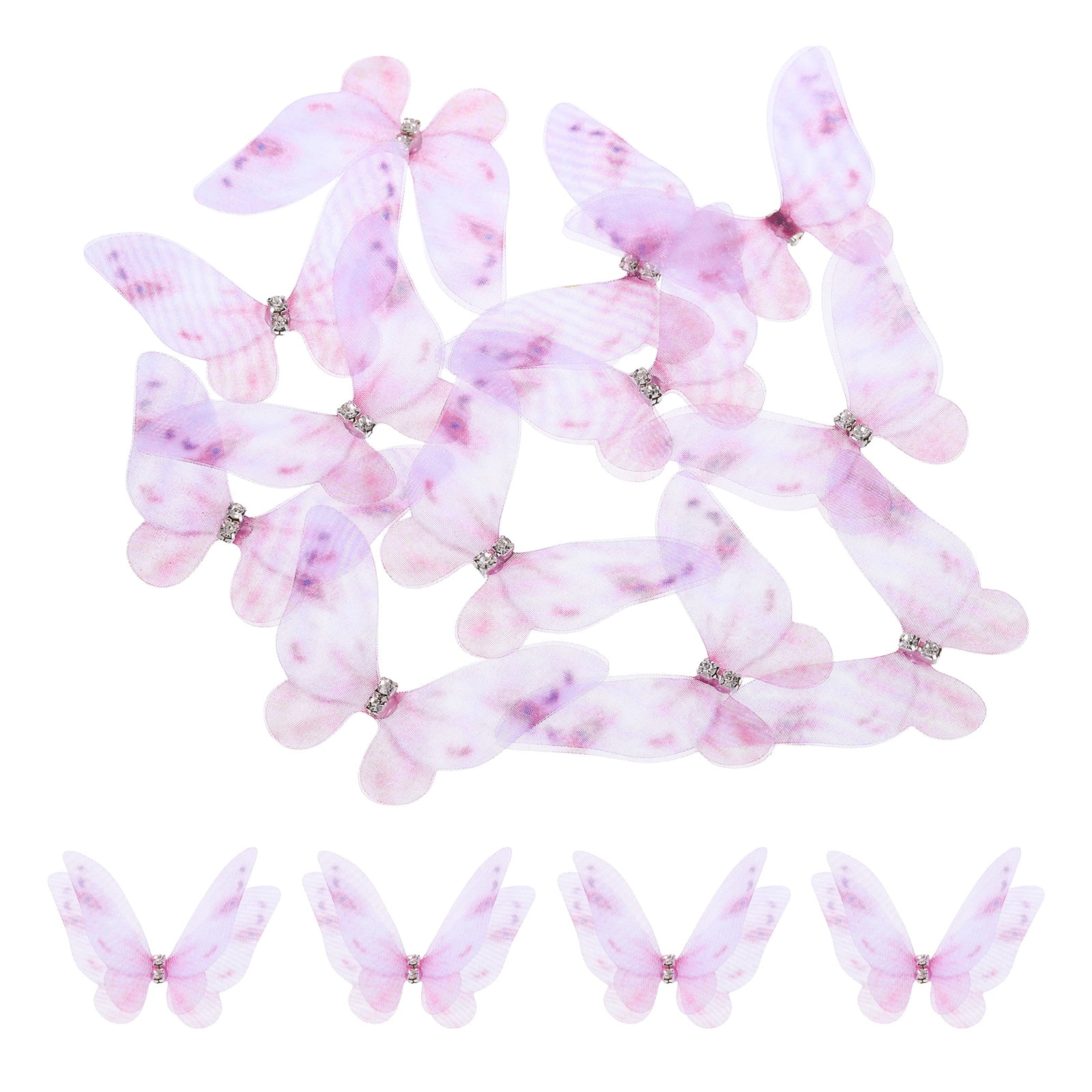 20Pack Sheer Mesh Butterfly Appliques, 50mm Butterflies Patch, Light ...