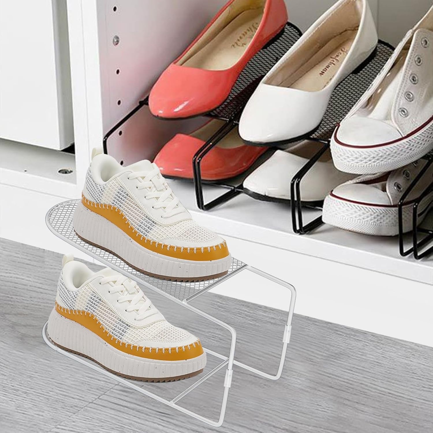 20Pack Shoe Slots Organizer Metal Shoe Stacker Shoe Storage Organizers ...