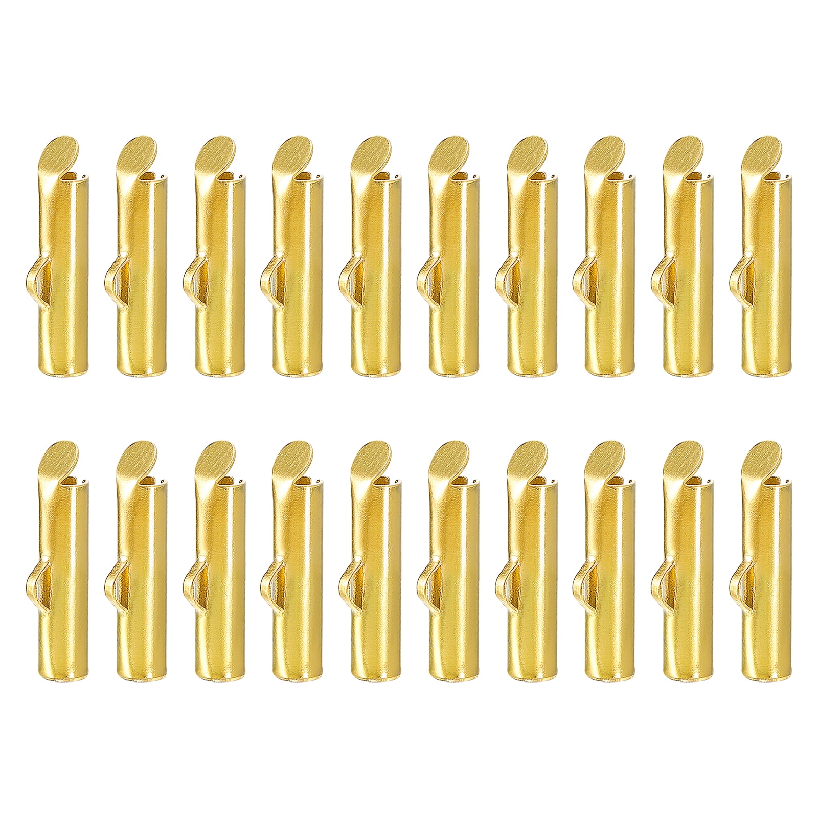 20Pack Slide on End Clasps, 13mm Tube Ball Bead Slider Crimp Ends, Gold ...