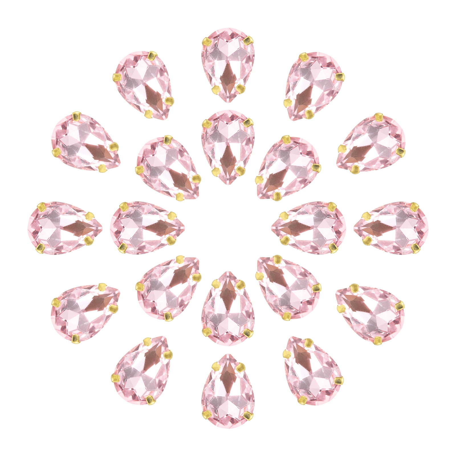 20Pack Teardrop Sew on Rhinestone - 10x7mm Glass Teardrop Crystal ...
