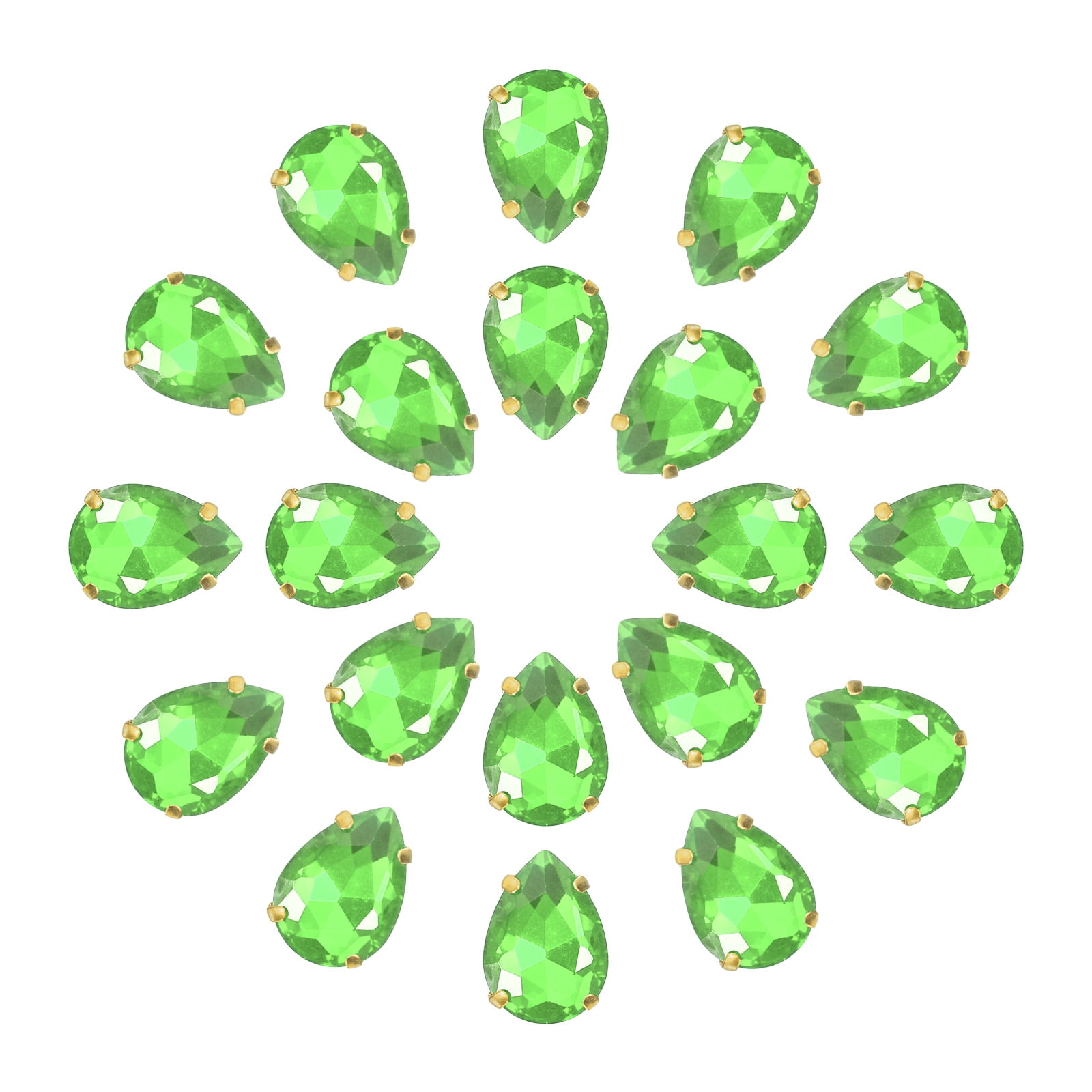 20Pack Teardrop Sew on Rhinestone - 18x13mm Glass Teardrop Crystal ...