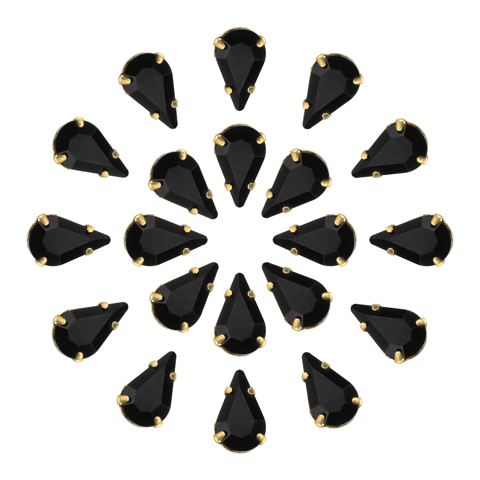 20Pack Teardrop Sew on Rhinestone - 8x5mm Glass Teardrop Crystal ...