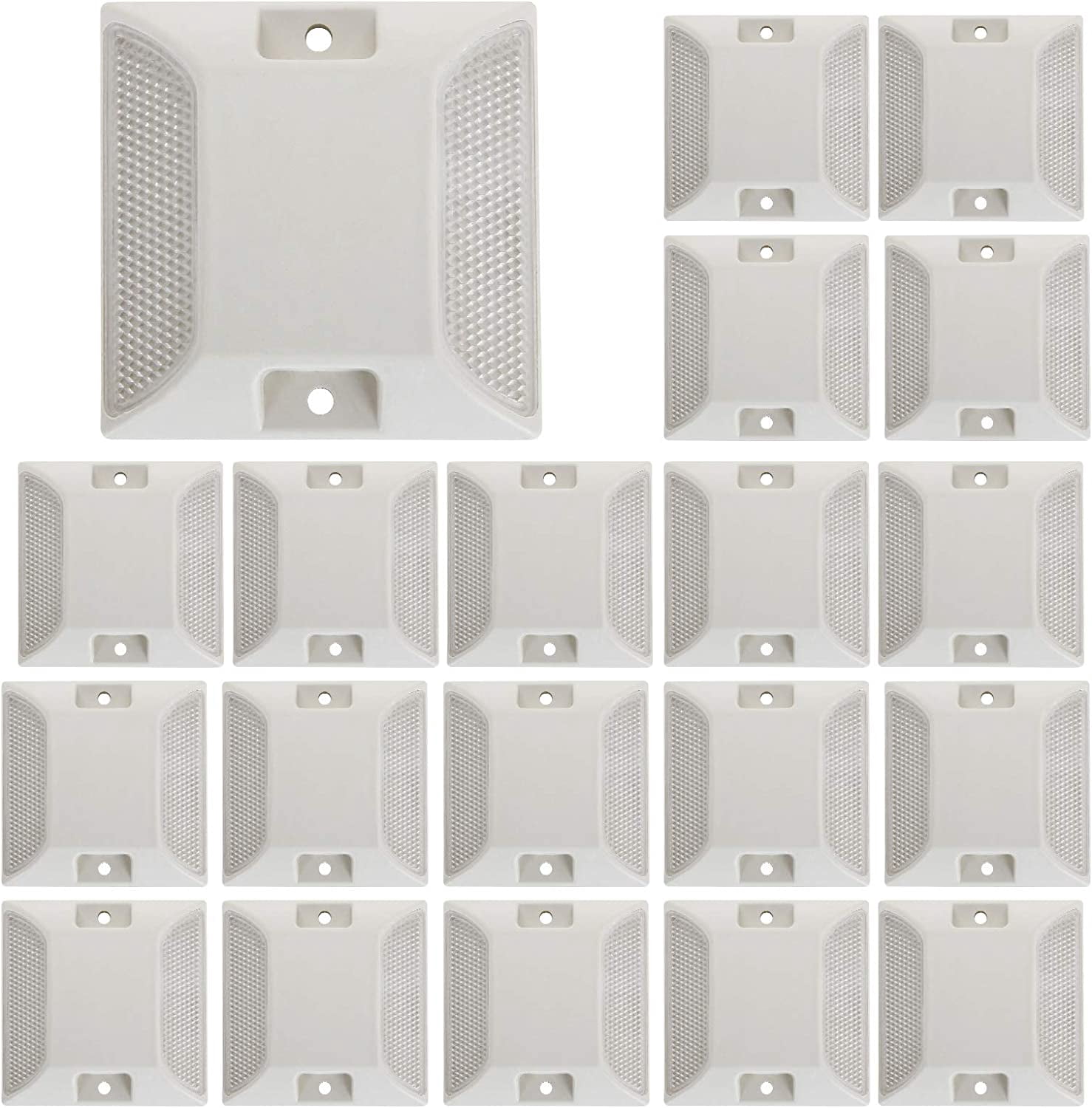 20Pack White Reflective Road Driveway Marker 3-3/4”x 3-3/4”Street ...
