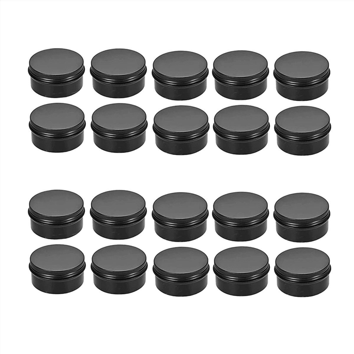 NEW 20Packs Empty Jars 80Ml Black Round Aluminum Tin Cans Screw Top ...