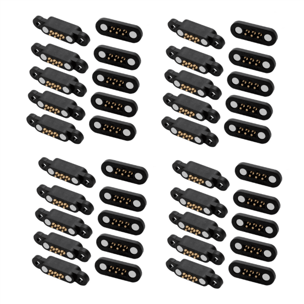 20Pairs 3Pin Spring Loaded Magnetic Pogo Pin Connector 3 Positions ...