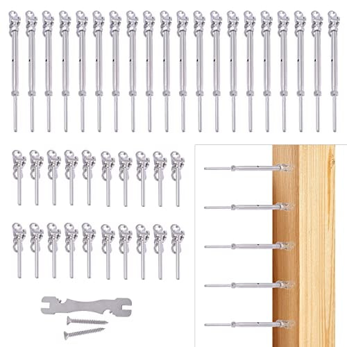 20Pairs Cable Railing Kit, 180° Multi-Angle Adjustable Re-usable Cable ...