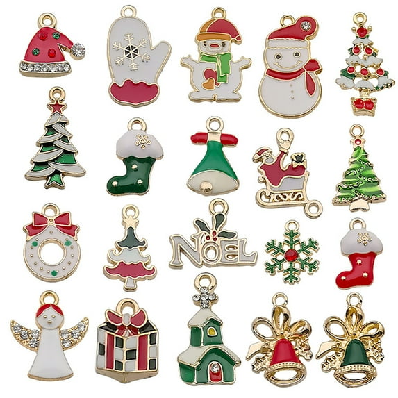 20Pc Christmas Ornament Diy - Christmas Mini Ornaments Small Resin ...