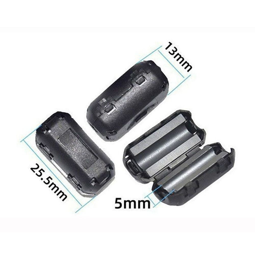 20Pc Ferrite Core Clip-on Black Ring Core Cable Clip with 3.5mm 5mm 7mm ...