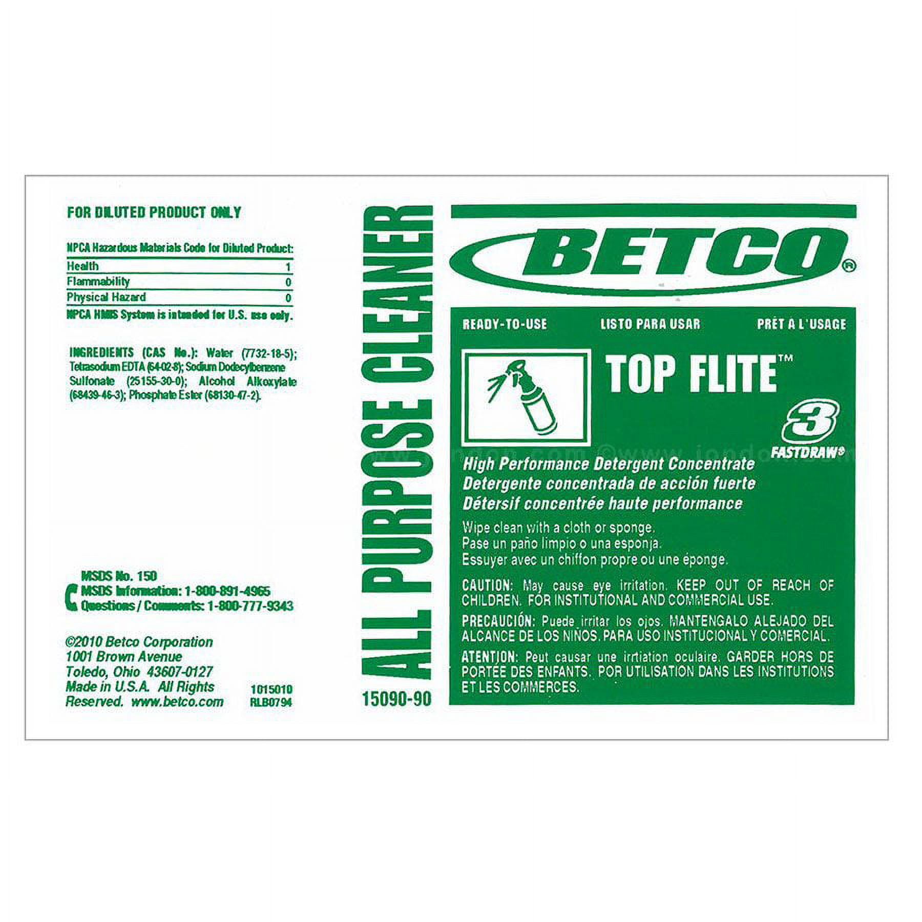 20Pc Label, Betco FASTDRAW Top Flite - Walmart.com