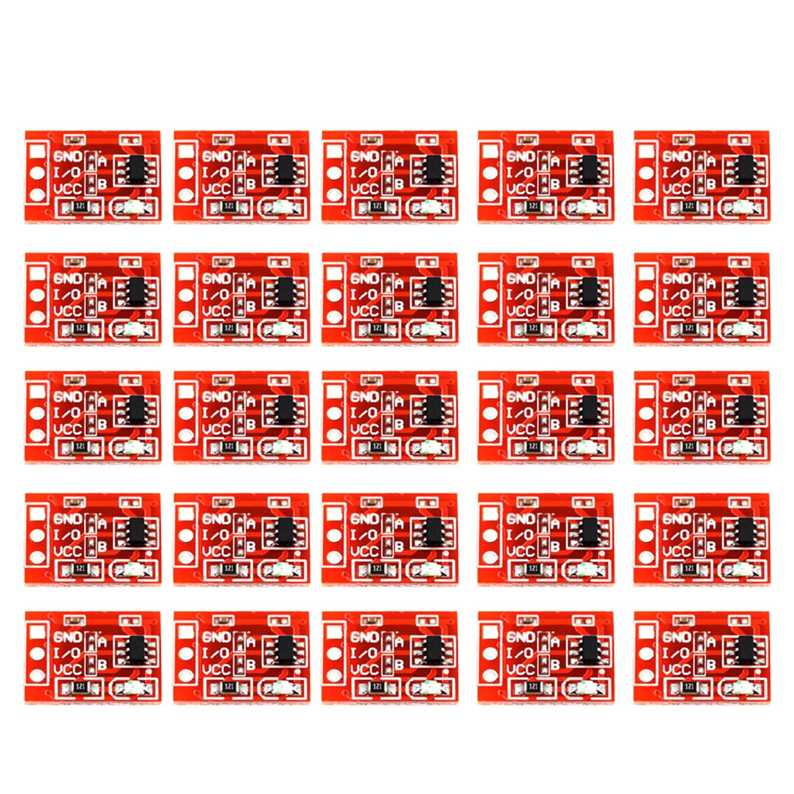 20Pc Ttp223 Red Touch Button Modular Self-Locking Micro Capacitive ...
