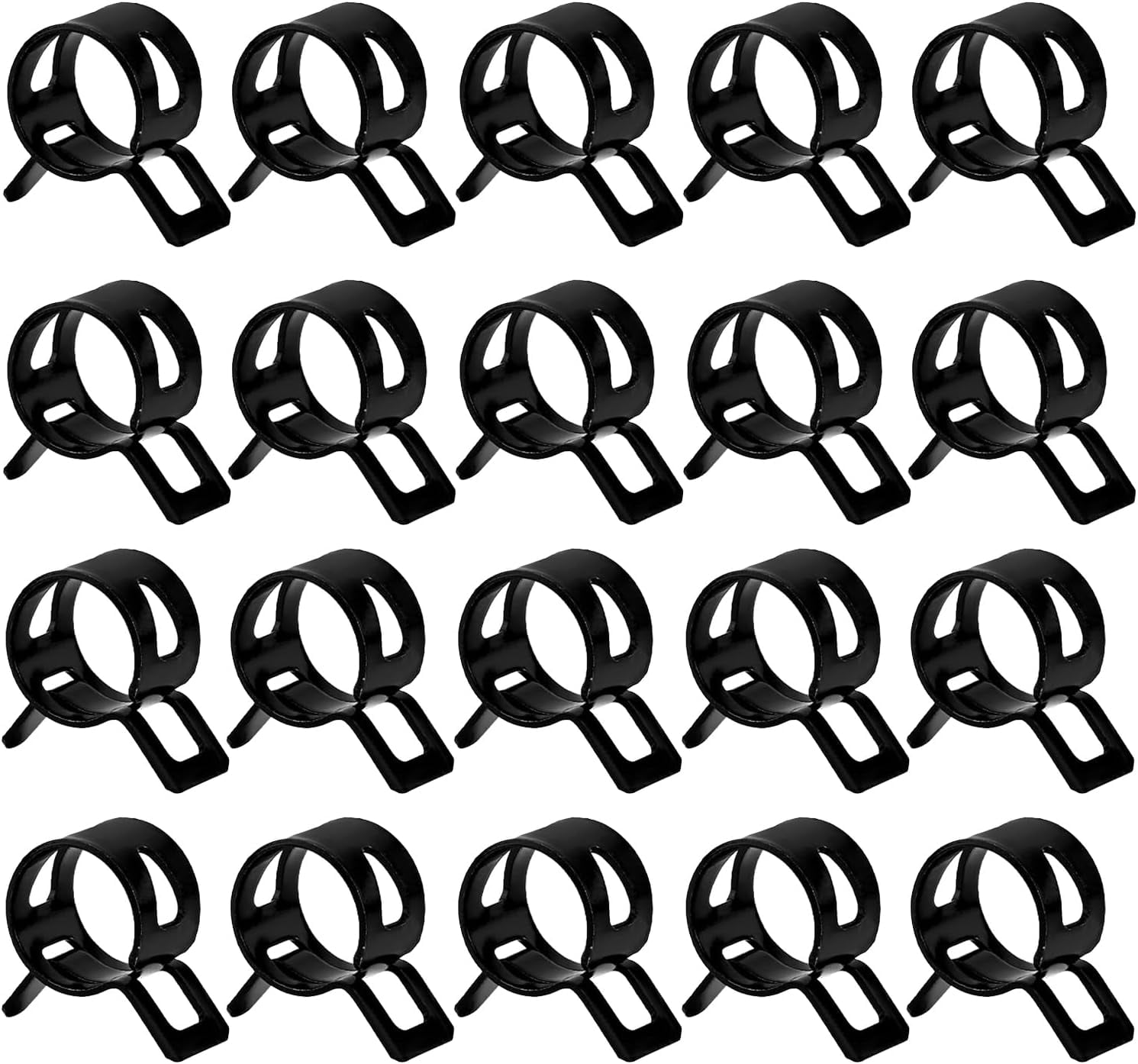 20Pcs 0.51"(13mm) ID Spring Band Hose Clamps, Black Hose Clamp Fit for ...