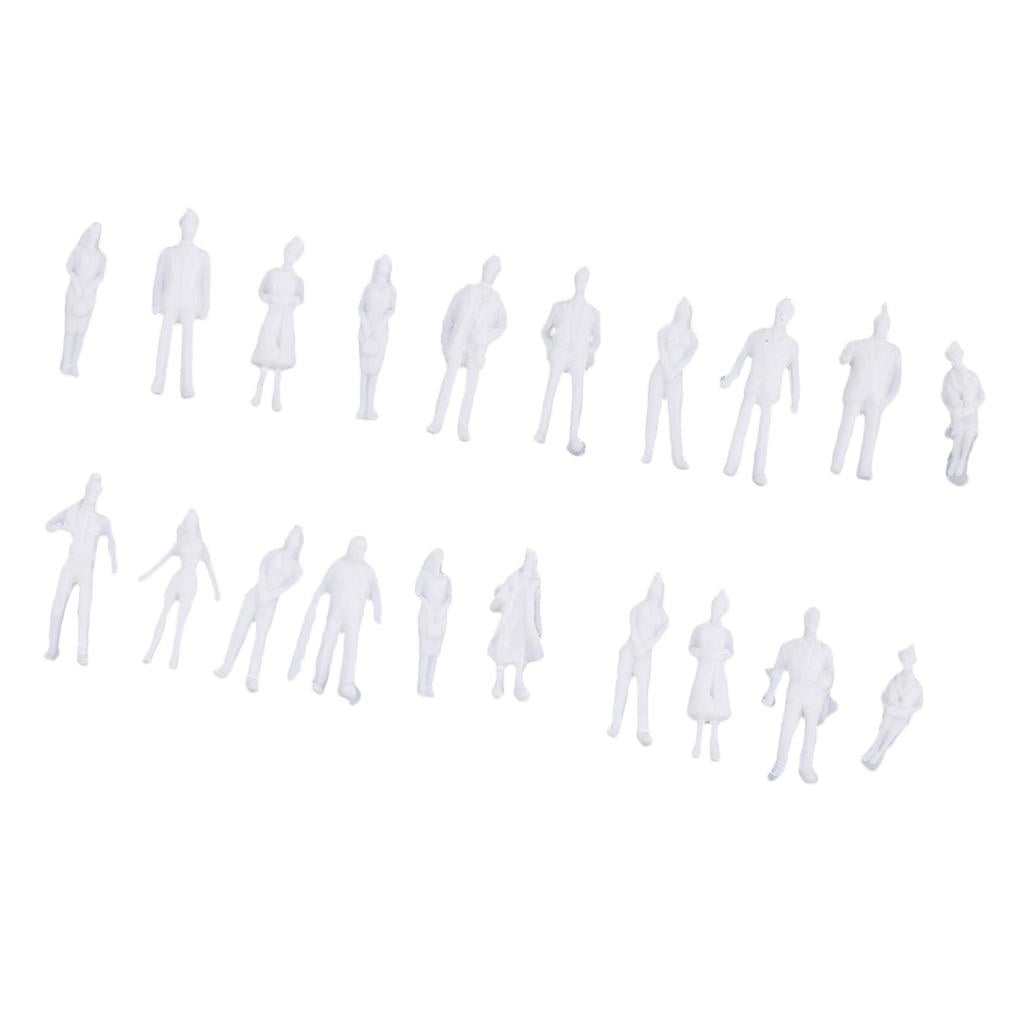 20Pcs 1/100 Scale Unpainted Model People Miniature Figures ...
