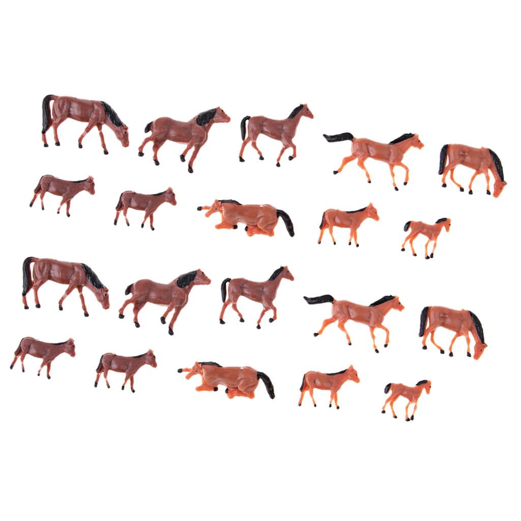 20Pcs 1/87 HO Scale Ho Model Painted Animal Figure For Miniature Model ...
