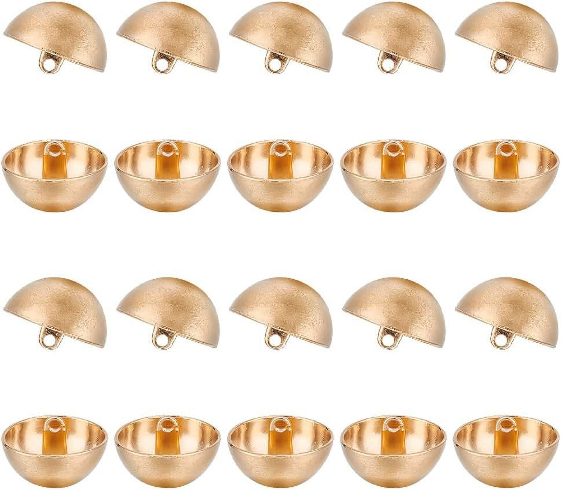 20Pcs 1-Hole Alloy Shank Buttons Half Round Shank Buttons Metal Sewing ...