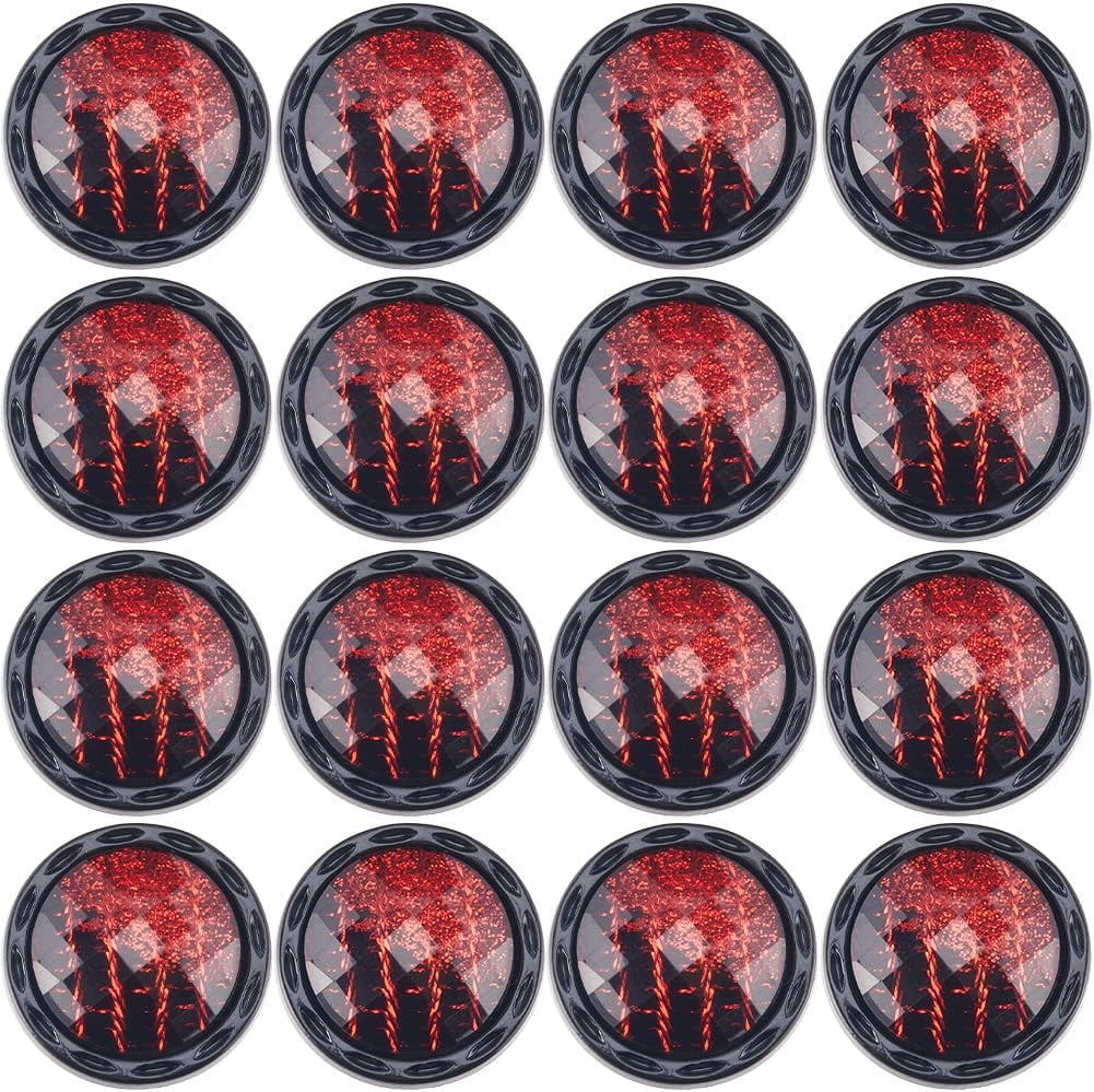 20Pcs 1-Hole Beveled Cut Glass Shiny Red Sewing Shank Buttons 25mm ...