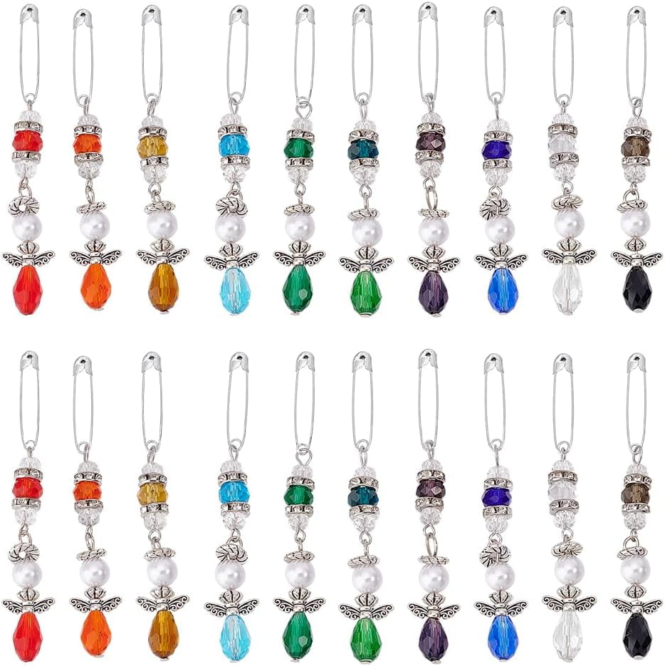 20Pcs 10 Colors Angel Dangle Charms Pendants Pin Wedding Bouquet Badge ...