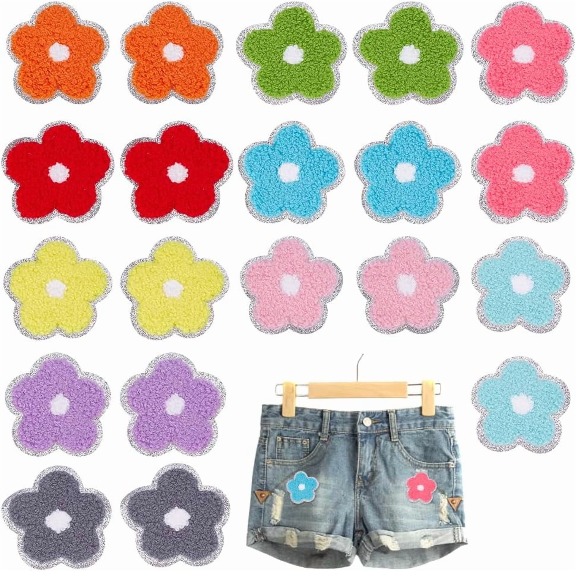 Daisy Stickers FINGERINSPIRE 144pcs Knitted Flower Patches - 8 Colors ...