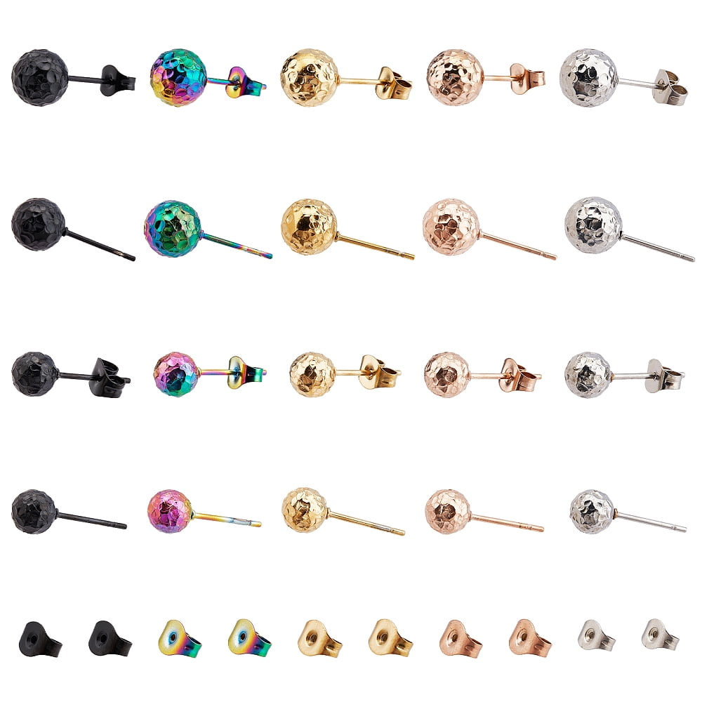 20Pcs 10 Style Ion Plating(IP) 304 Stainless Steel Stud Earring ...