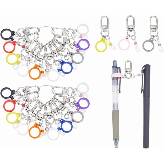 20Pcs 10 Styles Silicone Pen Holder Pen Clips Lobster Clasp Notebook ...