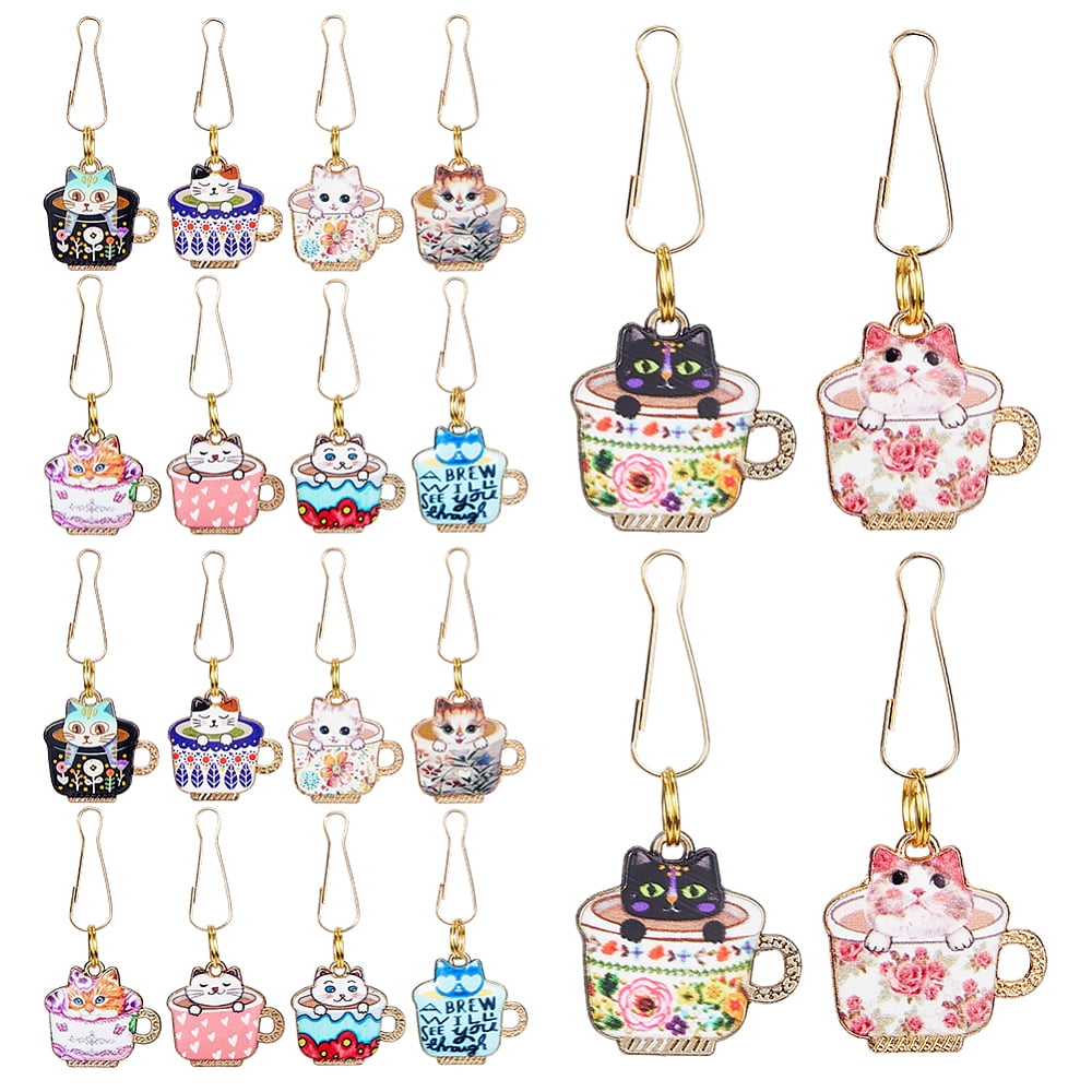 20Pcs 10 Styles Zipper Pull Charms Alloy Enamel Zipper Replacement Metal Zipper Decorative Cup ...